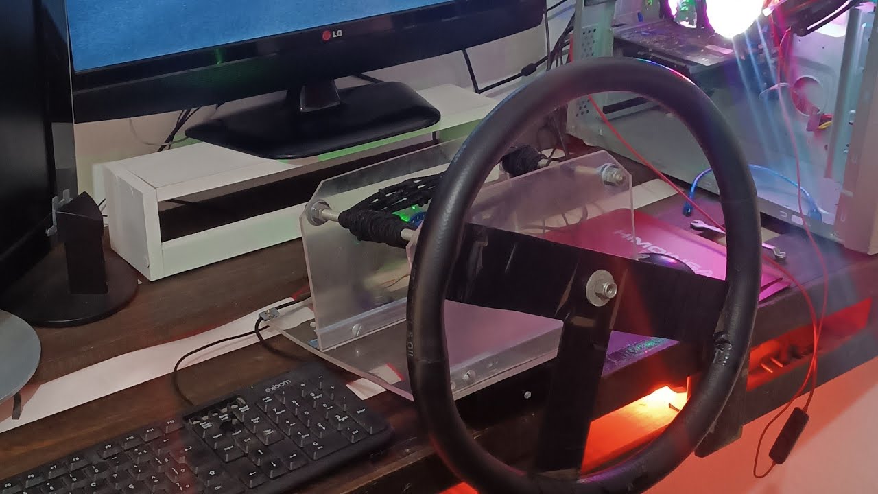 volante caseiro com arduíno Leonardo+ potenciômetro - YouTube
