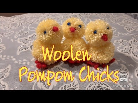 #woolenchicks #pompomchicks | Woolen Pompom Chicks Tutorial