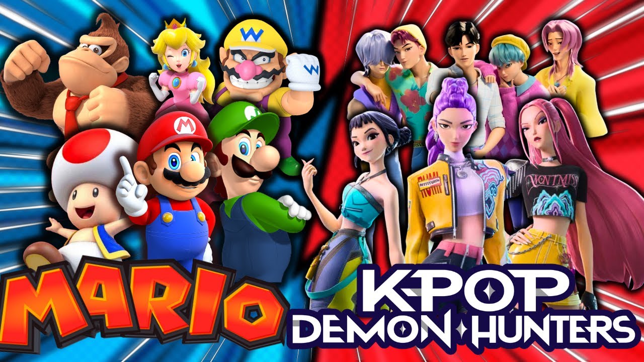 🌟 KPOP DEMON HUNTERS vs MARIO BROS! 🏁 EPIC WORKOUT RACE BRAIN BREAK! 💪😈 ...
