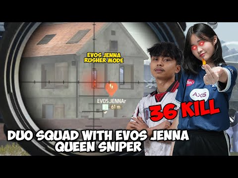 DUO VS SQUAD 🔥 WITH EVOS.JENNA KILL 36!