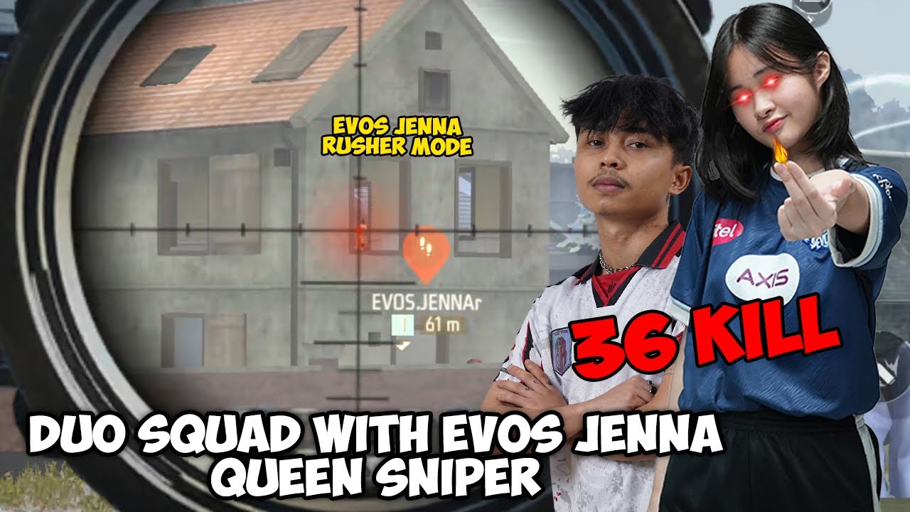 DUO VS SQUAD 🔥 WITH EVOS.JENNA KILL 36! - YouTube