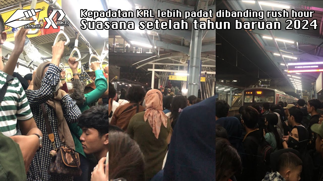Suasana setelah tahun baruan, KRL lebih padat dibanding saat rush hour ...