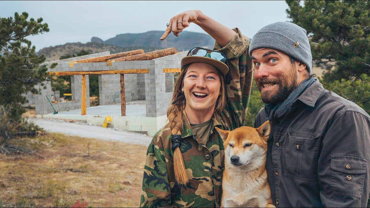 Cutting RAW LOGS for our House | Concrete Tiny House Off Grid - YouTube