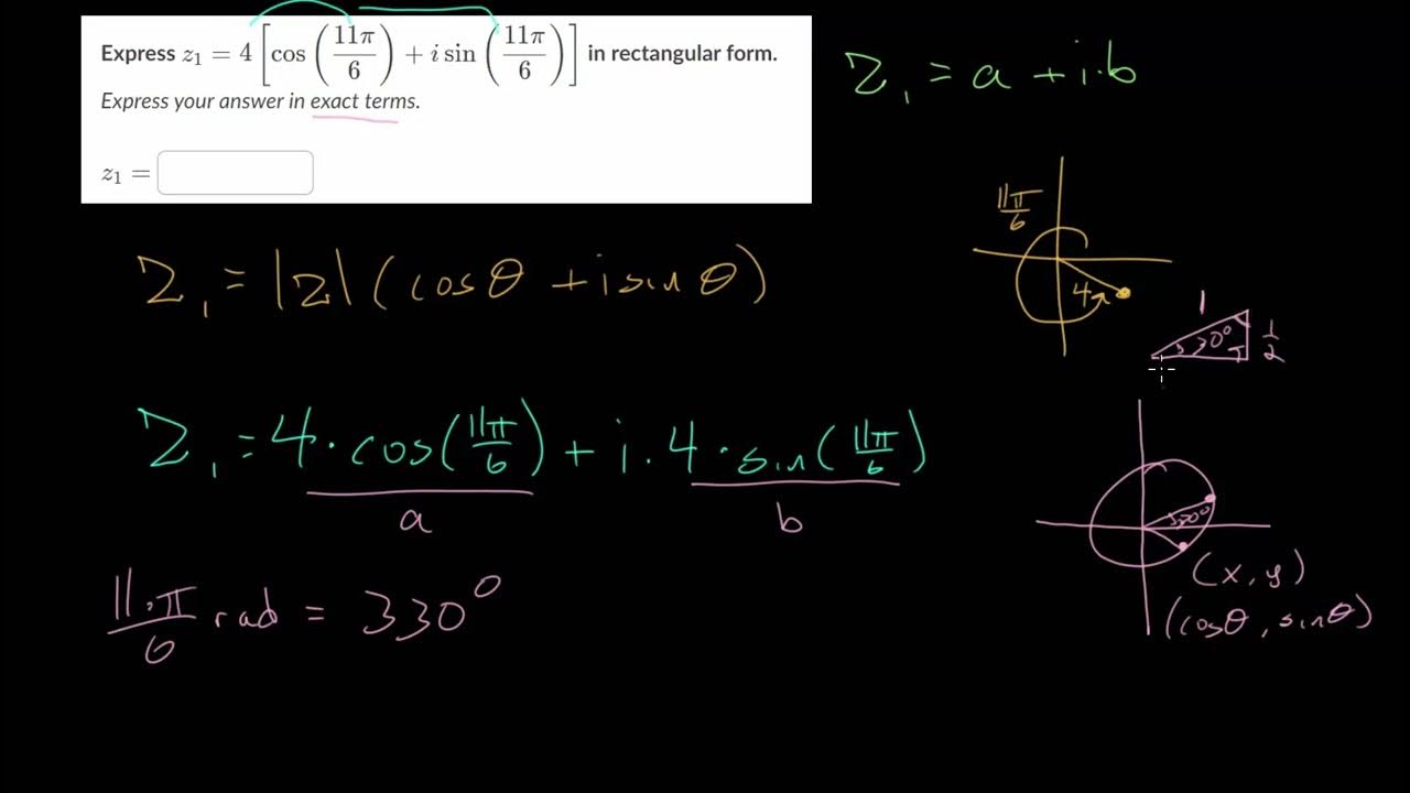 Polar and Rectangular Forms of Complex Numbers: Polar to Rectangular ...