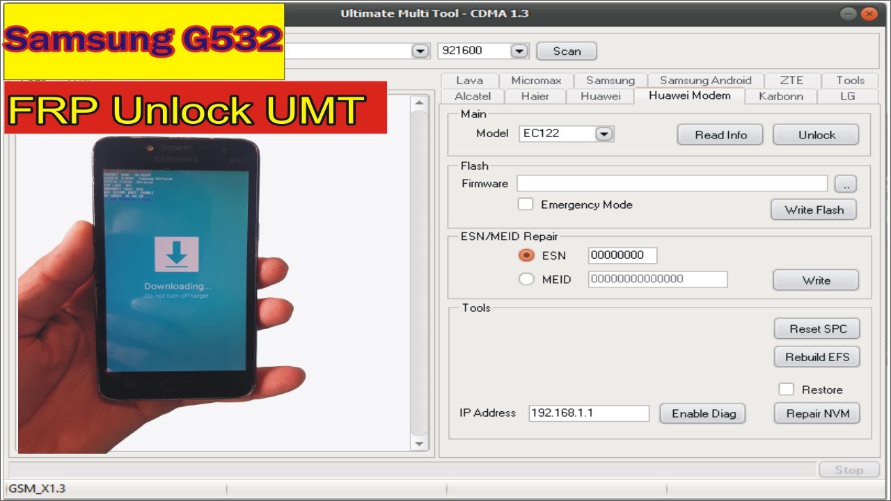 Samsung G532F/G/H/ Frp Bypass Google Account remove By UMT Dongle| 2021 ...