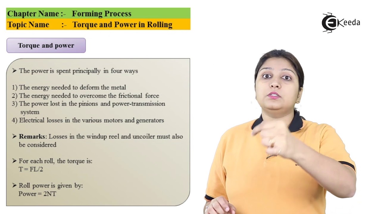 Torque and Power in Rolling - Forming Process - Production Process 1 ...