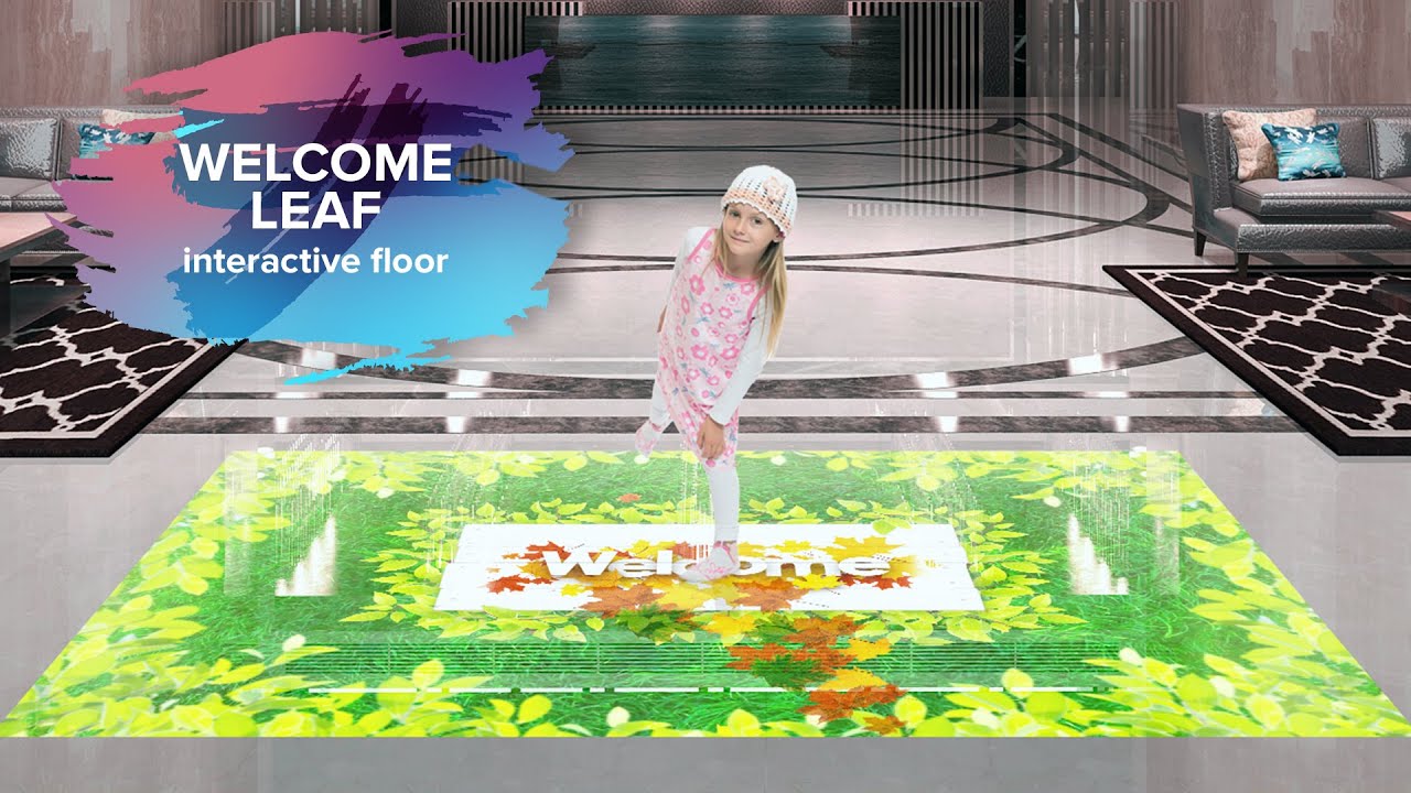 Welcome Leaf | interactive projector floor game from LUMOplay - YouTube