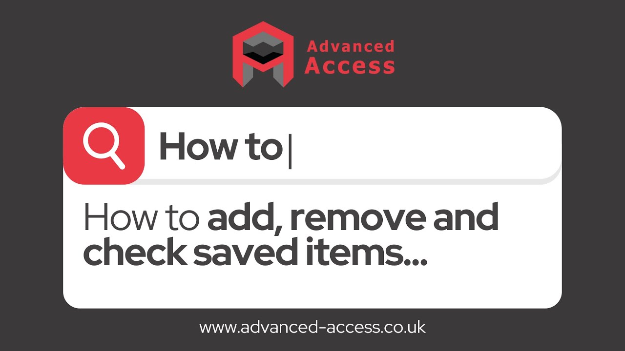 How to add, remove and check saved items - YouTube
