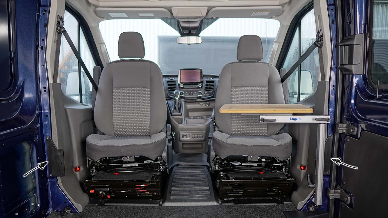 Lagun Table Installation into Ford Transit B-Pillar - YouTube