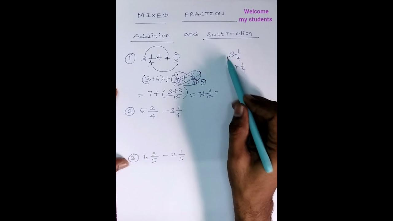 Simplify Mixed Fraction Rules addition and subtraction - YouTube