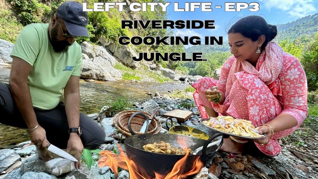 Jungle cooking on Riverside with Wood Fire, Love's Farm Life - YouTube
