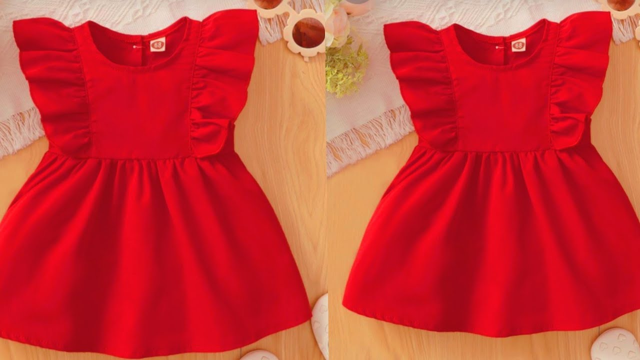 Baby Ruffle Trim Button Back Dress - YouTube