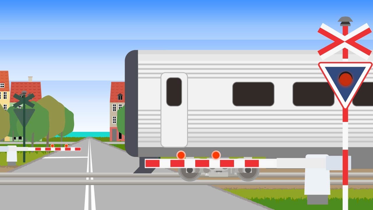 Denmark railroad crossings and trains cartoon【踏切アニメ】デンマークの踏切と電車 - YouTube