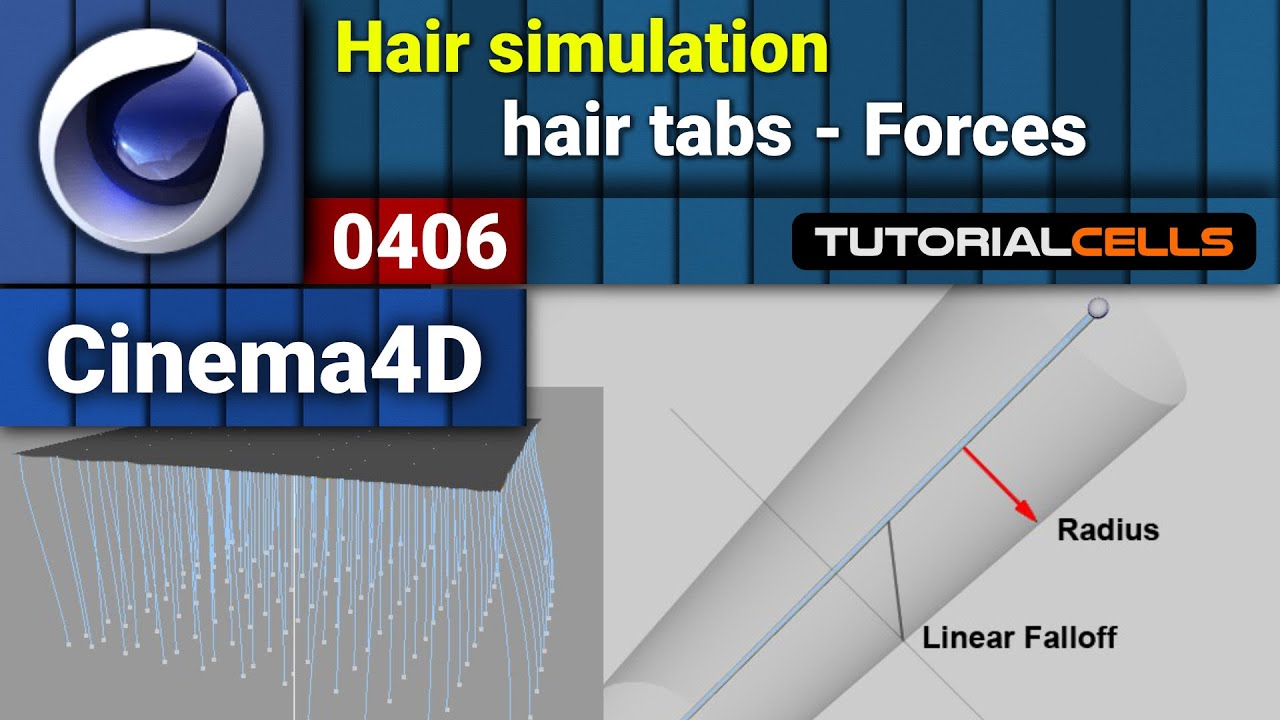 0406. hair simulation ( Forces tab ) in cinema 4d - YouTube
