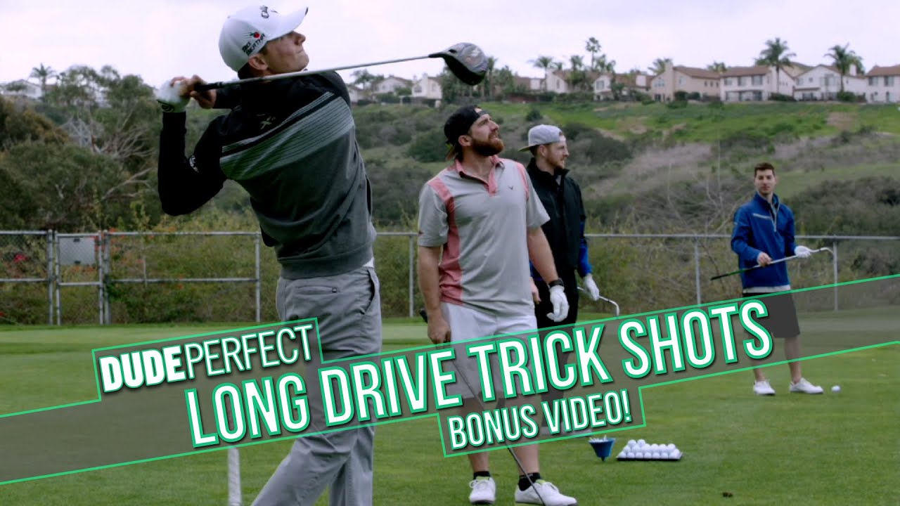 Dude Perfect: Long Drive Trick Shots BONUS Video - YouTube