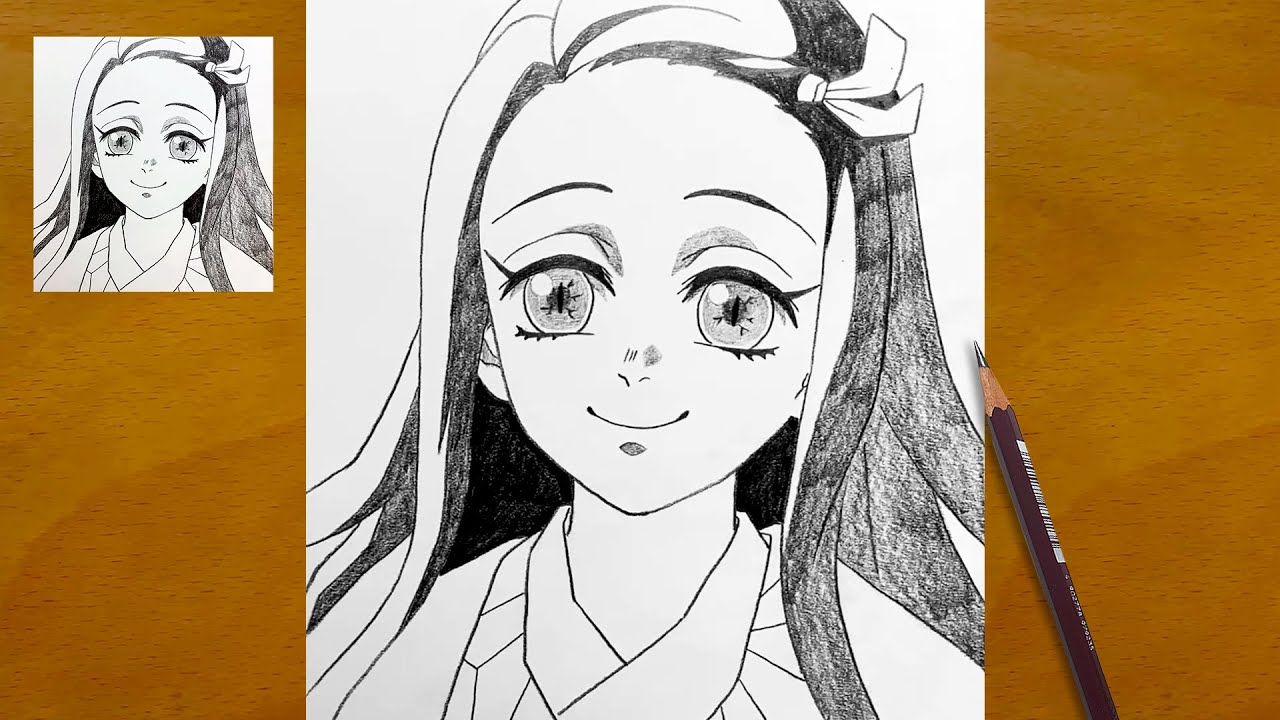 How to Draw Nezuko Kamado from Demon Slayer | Easy Pencil Drawing - YouTube