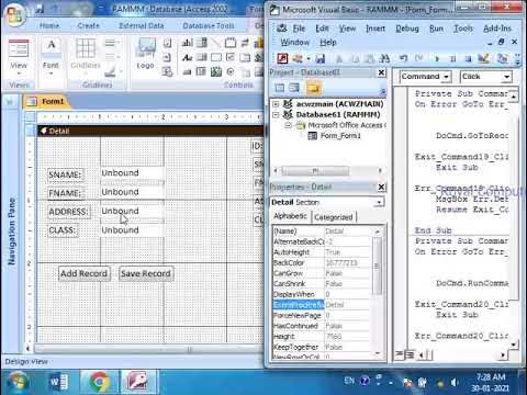 MS ACCESS CODING - YouTube