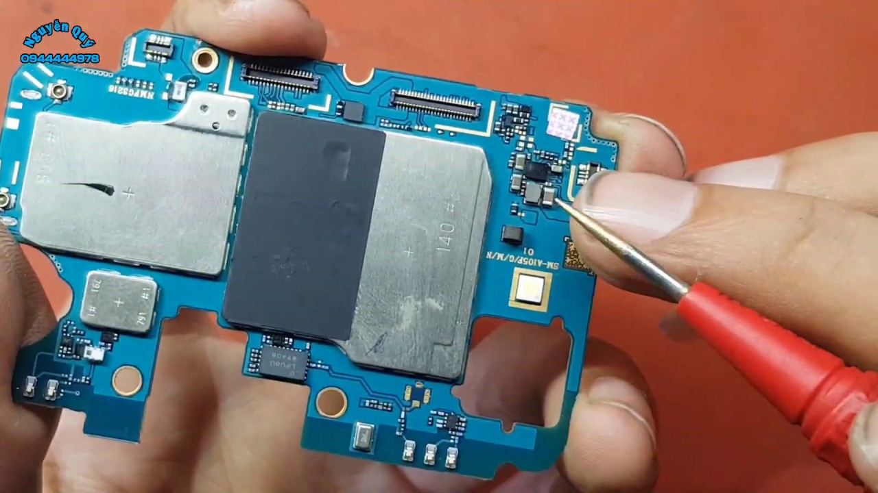 Samsung A10 chạm nguồn, tự dâng dòng || Áp vcc main - YouTube