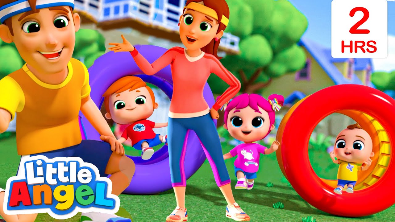 Family Exercise Song - Outside Play | Little Angel | Nursery Rhymes for ...