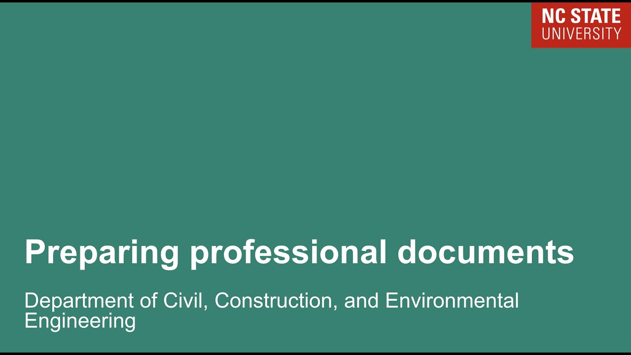 Preparing Professional Documents - YouTube