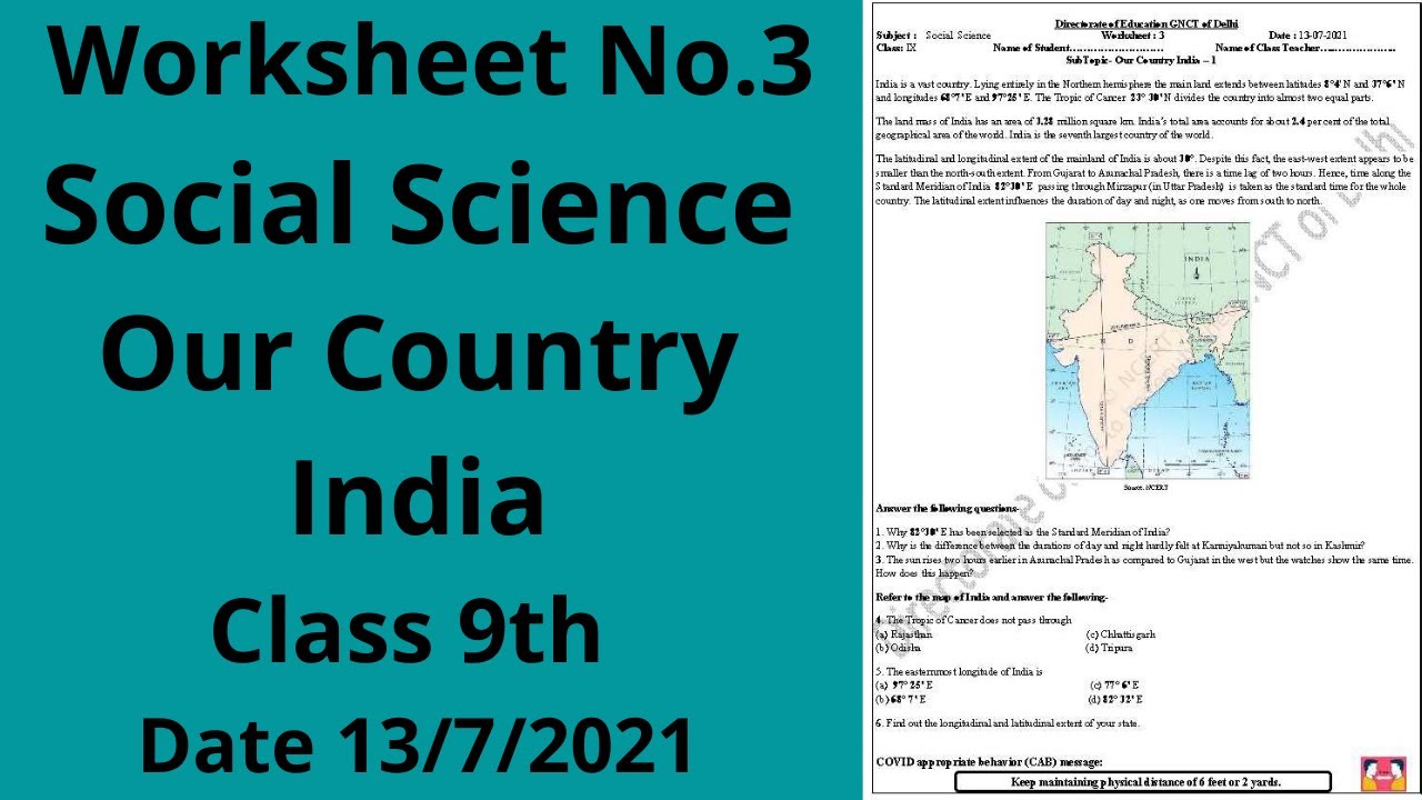 Class 9 worksheet 3 SST : English Medium : 13/7/21 : sst worksheet 3 ...