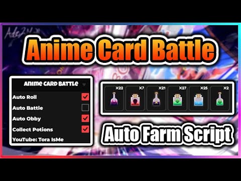 🌟 Anime Card Battle Script - Collect Potions | Auto Battle | Auto Obby ...