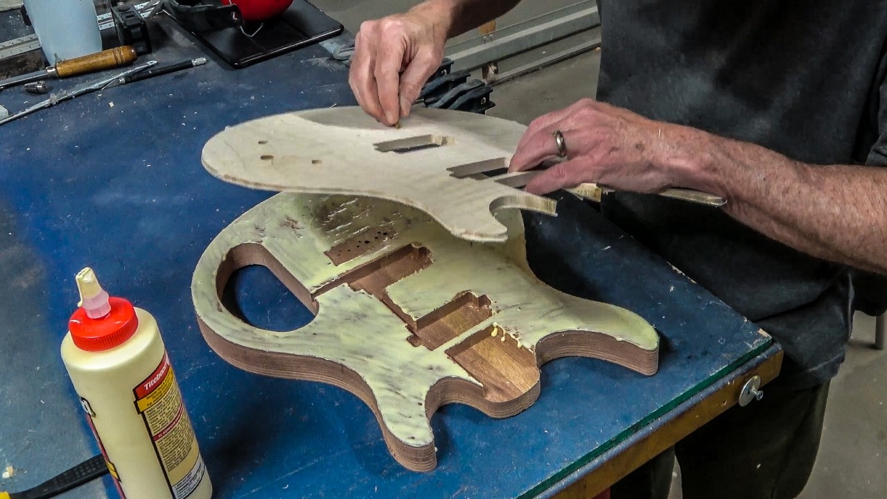 Attaching The Top And Back Plates On The Solid And Hollow Body Guitars ...