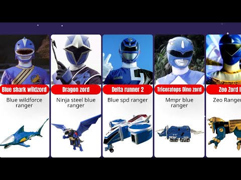 All Blue Power Rangers And Their Zords