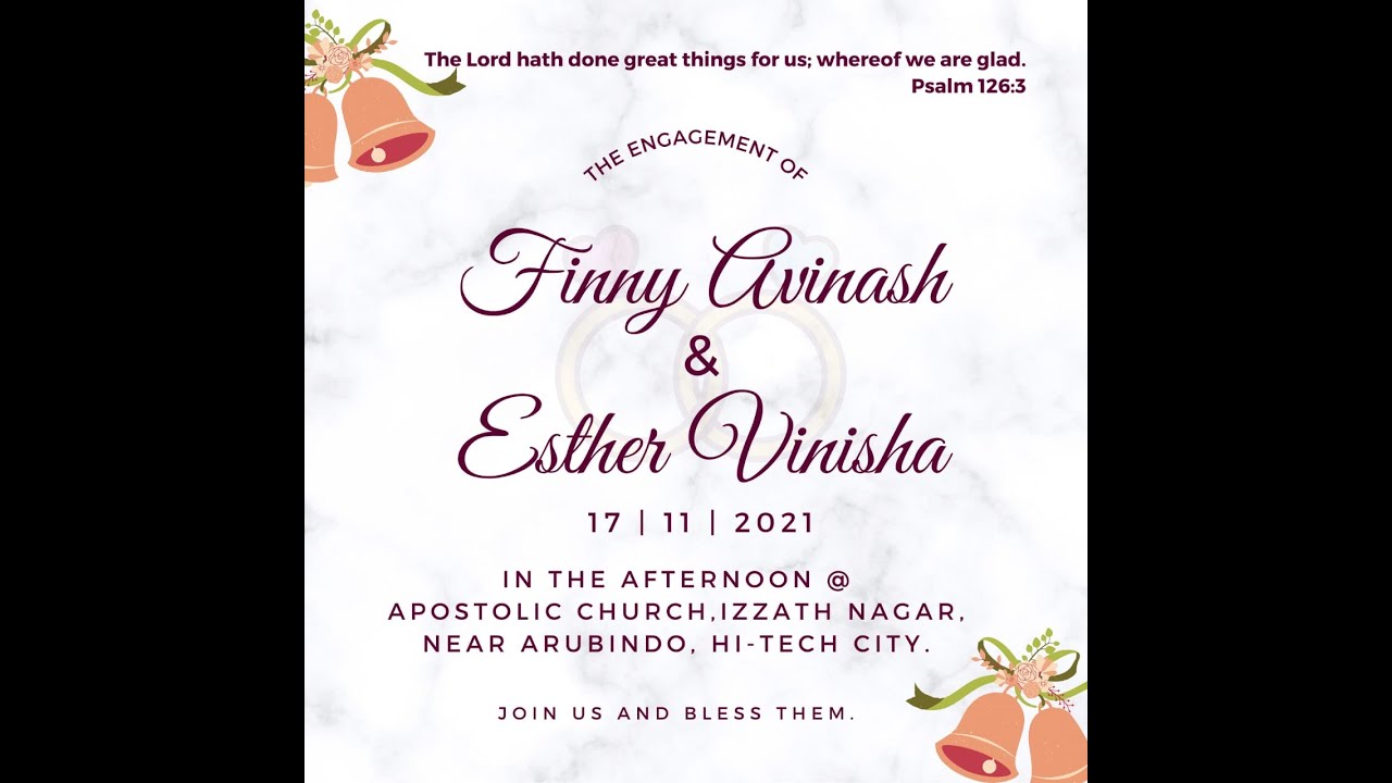 Enagagement ceremony of Pastor Justin Finny Avinash & Esther vinisha ...