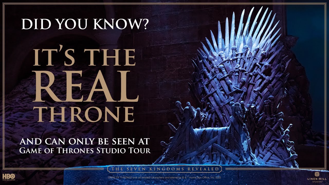 The Real Iron Throne at Game of Thrones Studio Tour - YouTube