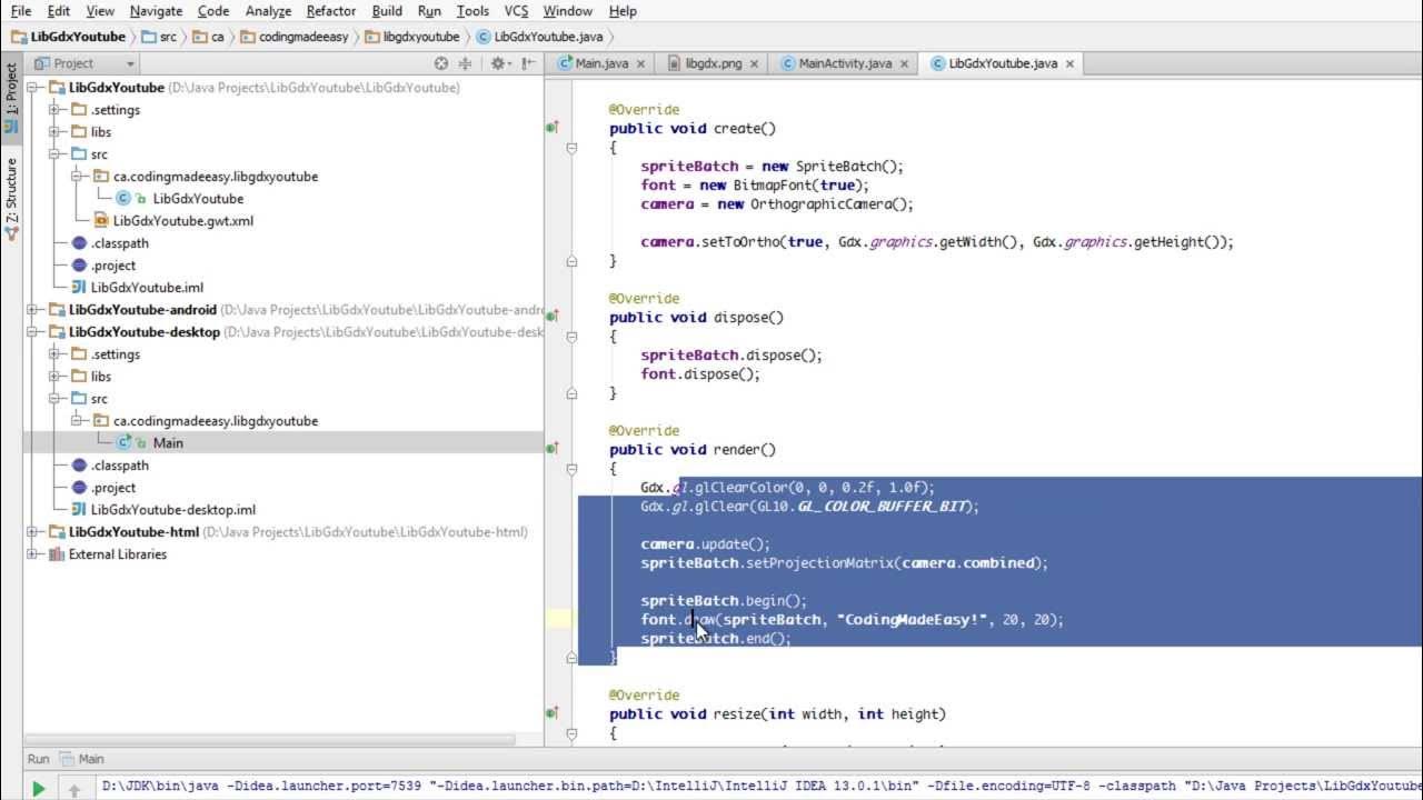 Libgdx (Desktop/Android/HTML5) Made Easy Tutorial 3 - Orthographic Camera - YouTube