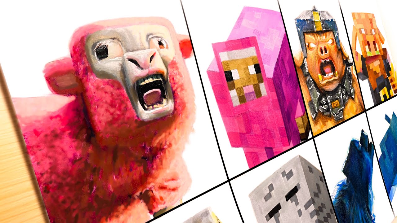 Drawing MINECRAFT MOVIE VS GAME VERSION | Minecraft New Movie - YouTube