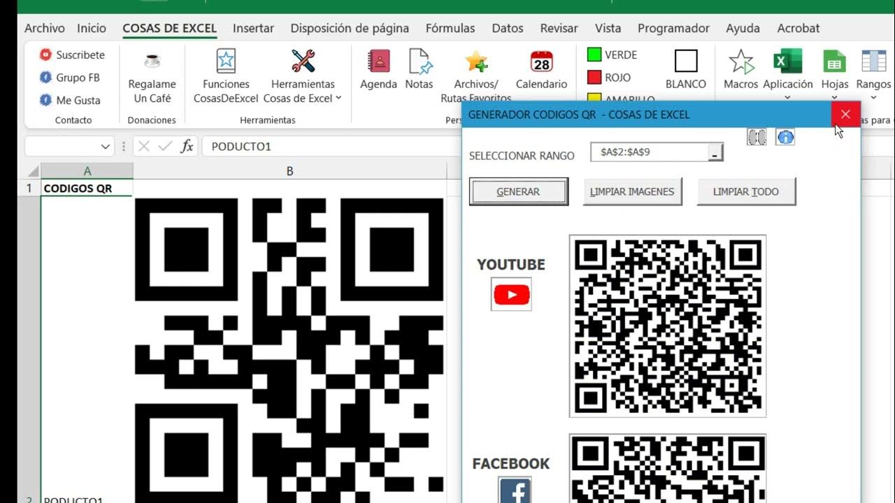 🤖GENERAR CODIGOS QR EN EXCEL 🤖😎💡 - YouTube