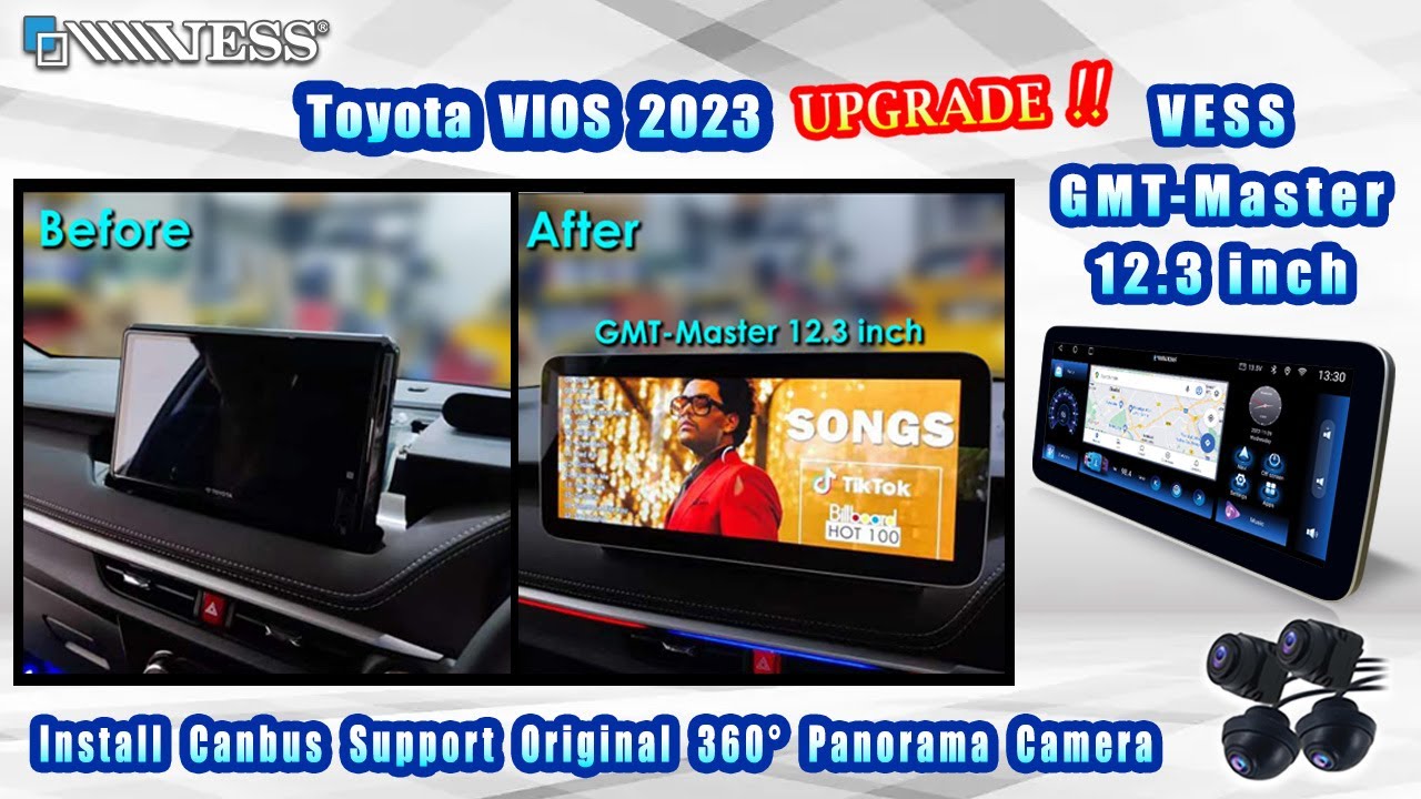 Toyota Vios 2023 upgrade VESS GMT-Master 12.3 inch 8+128 - YouTube