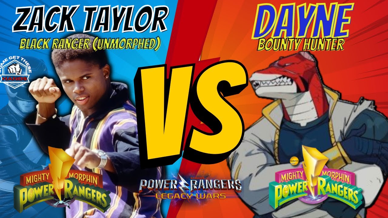 Power Rangers Legacy Wars Zack Taylor Black Ranger Unmorphed Vs Dayne ...