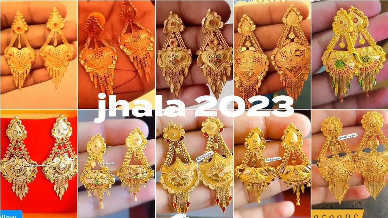 jhala earring design gold @fashionjewelleryteach7860 - YouTube