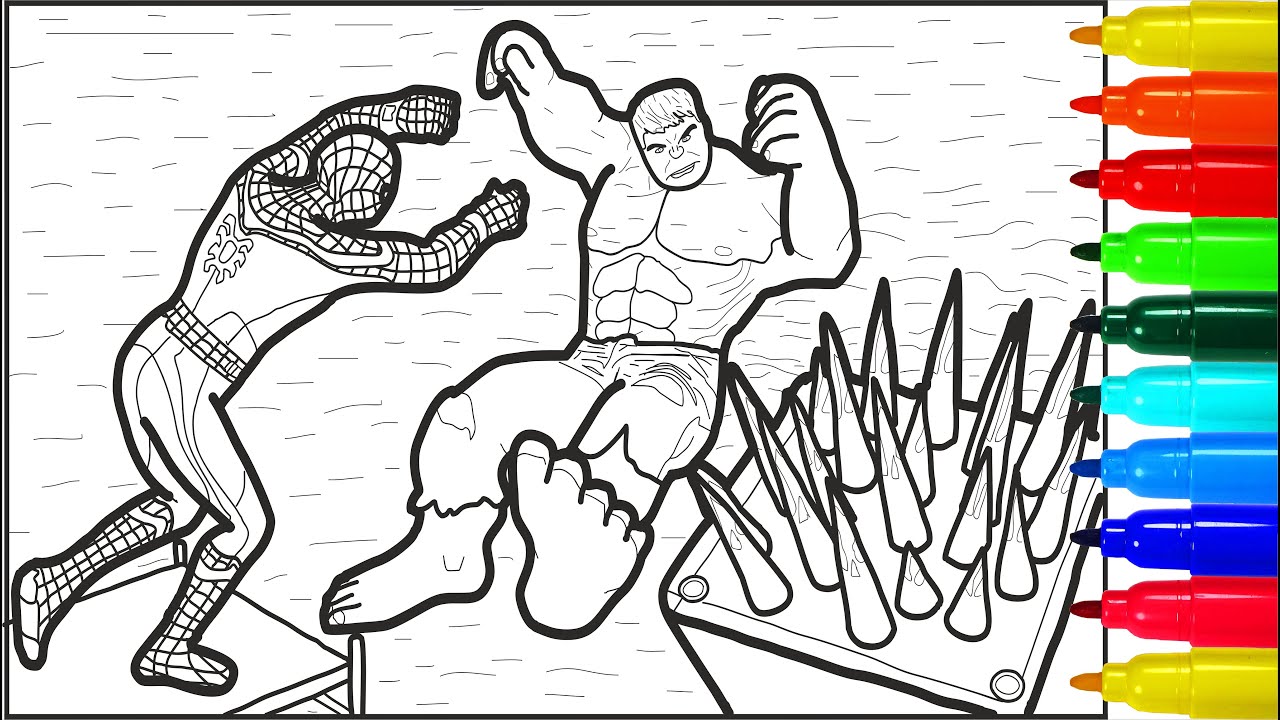 Spiderman and Hulk Coloring pages - YouTube