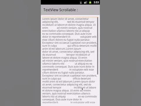 Demo : Make Android TextView Vertically Scrollable - YouTube