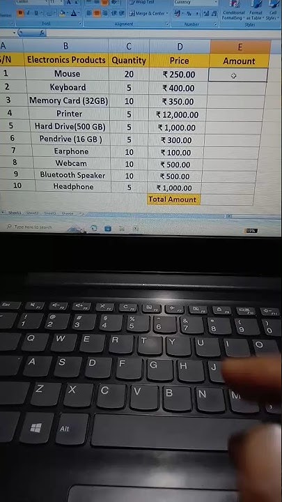 how to calculate total in Excel | excel me total amount kaise nikale ...
