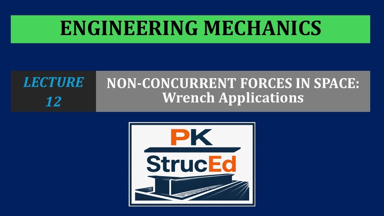 Engineering Mechanics | Lecture 12 | Non concurrent forces in space ...