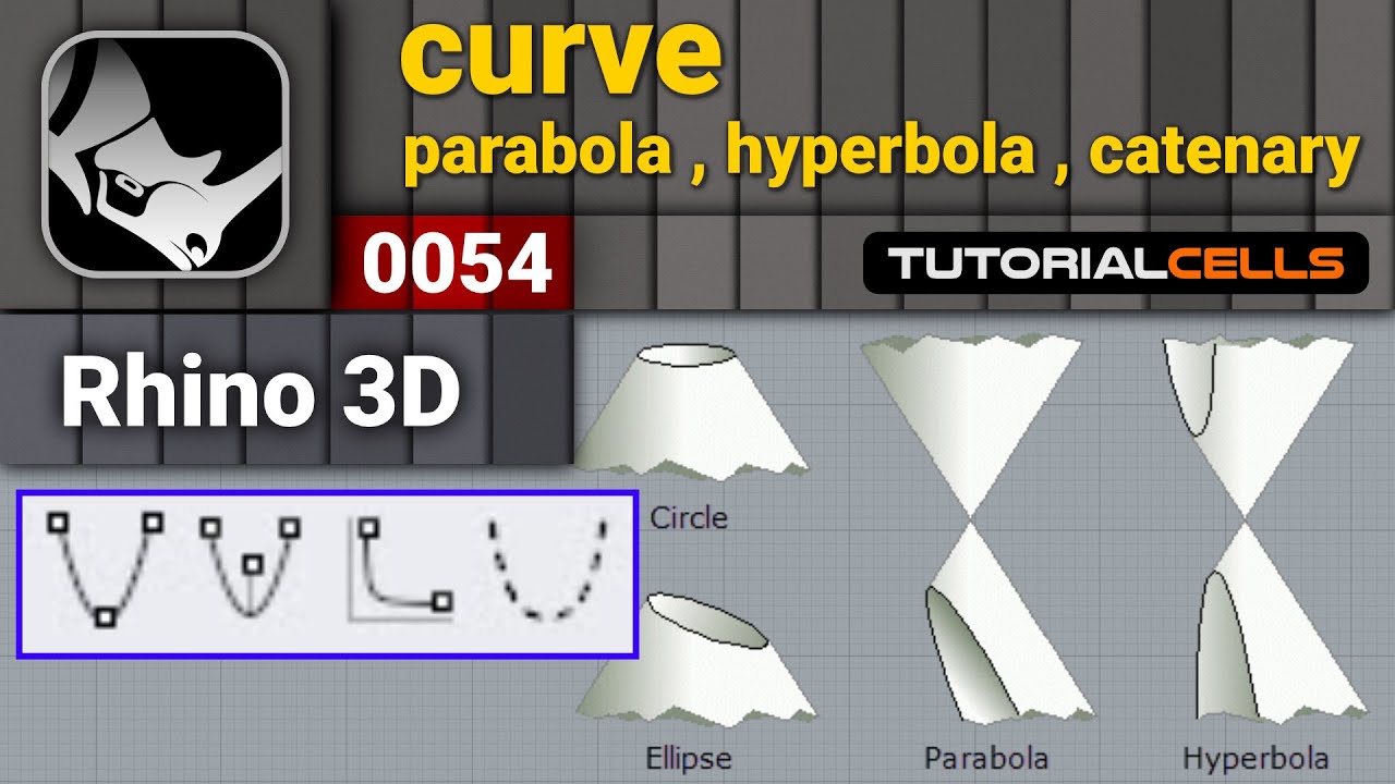 0054. hyperbola , parabola , catenary curves in rhino - YouTube