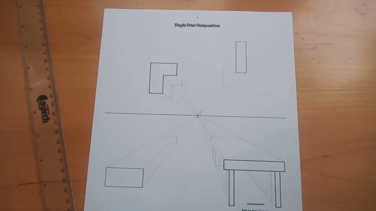 Basic Drawing Task 4 - One Point Perspective - YouTube
