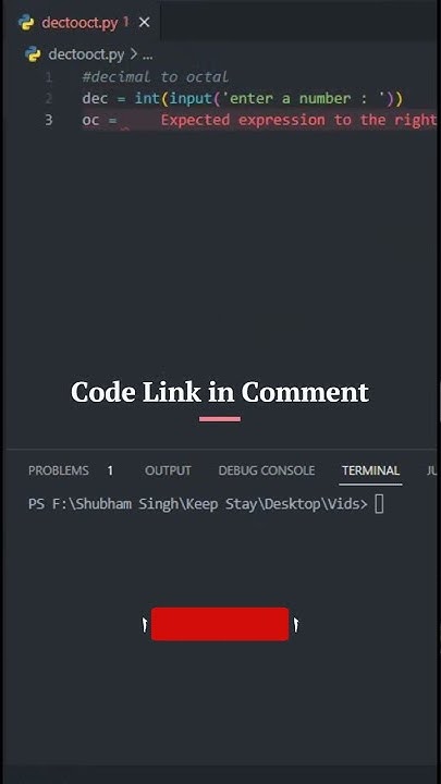 Convert Decimal To Octal Using Python Shorts Youtube