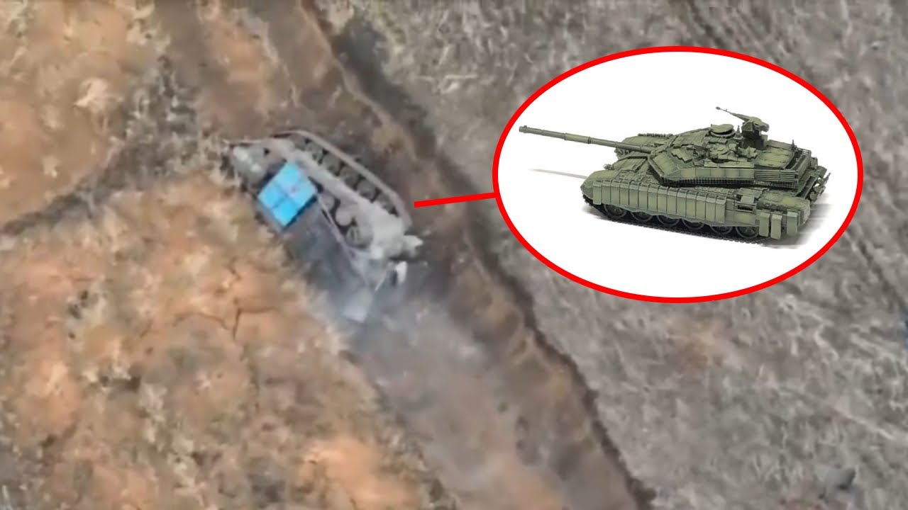 T-90M Tank Flipp Over Like A Turtle And Gets Destroyed - YouTube