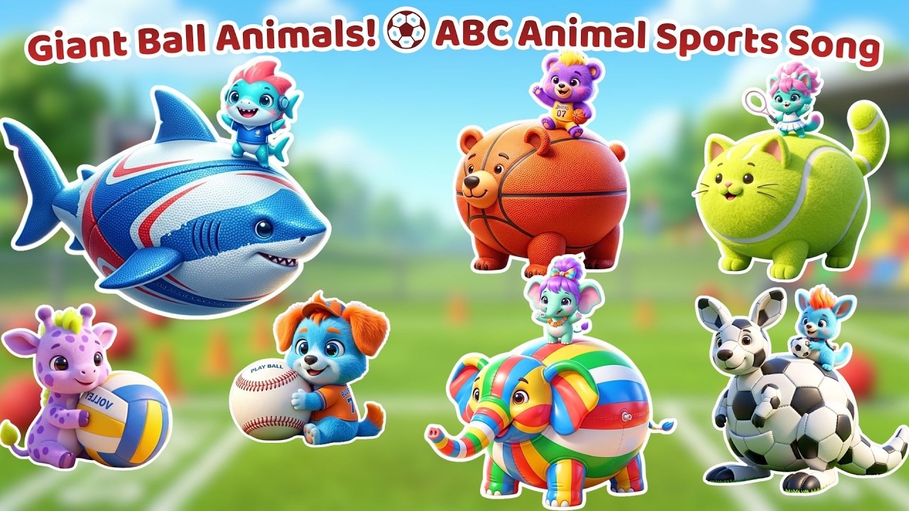 Animals Eat Balls and Transform! ⚽🐻 ABC Animal Ball Game Song A–Z - YouTube