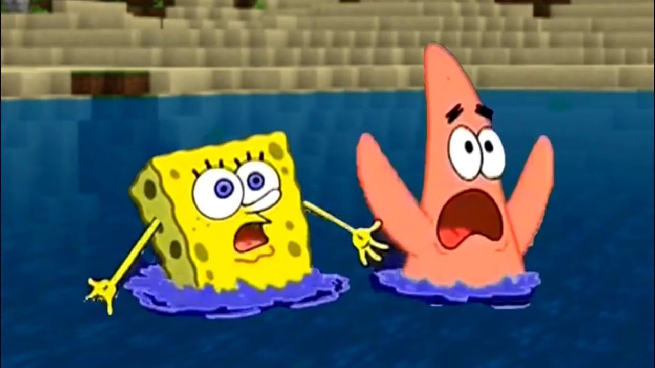 spongebob and patrick drown in the ocean minecraft spongebob ...