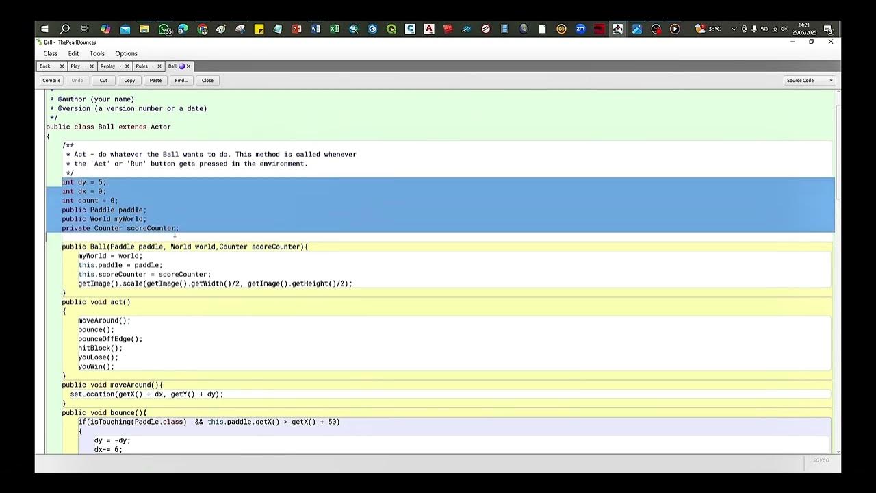 tugas projek Greenfoot membuat game Brick Breaker - YouTube