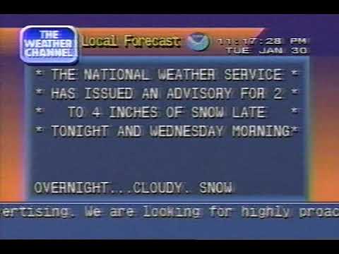 Weather Channel Local Forecast, 1118 PM Tuesday January 30, 1996 - YouTube