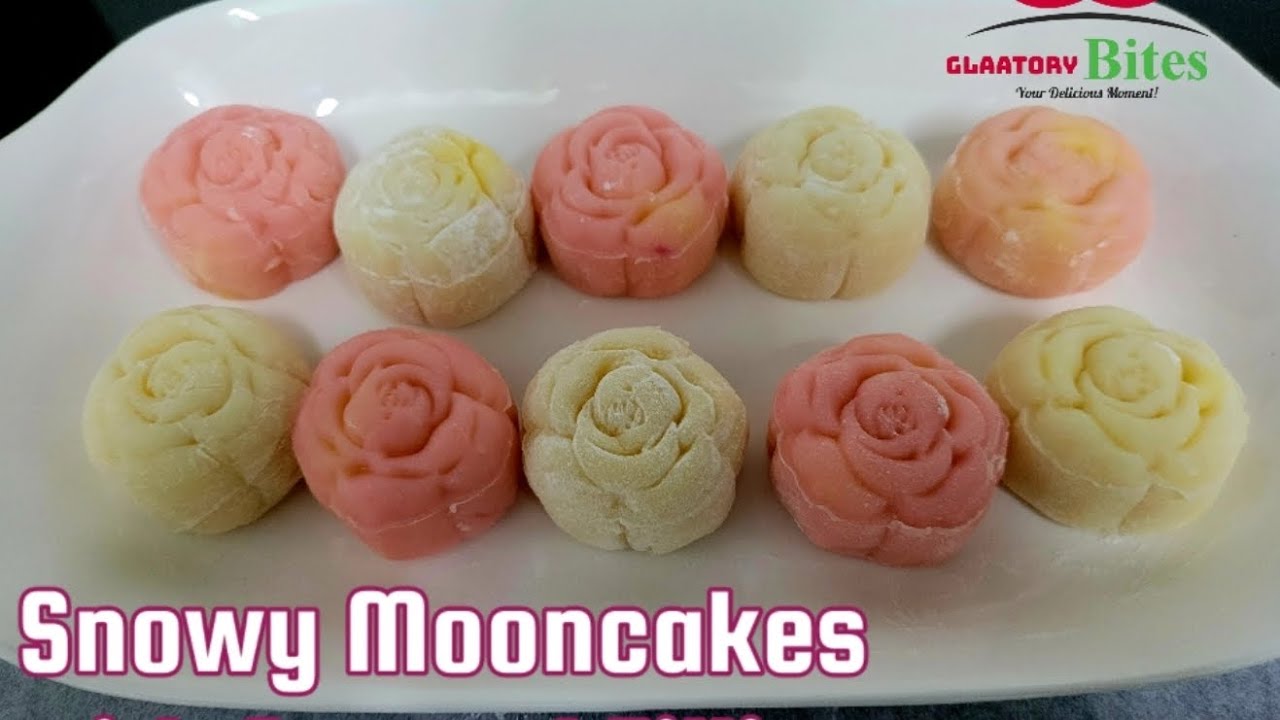How to make Snowy Mooncakes with Custard Filling from Scratch - YouTube