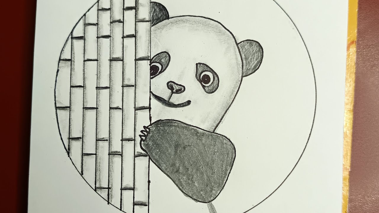 Panda drawing in circle | easy drawing| circle drawing| panda drawing ...